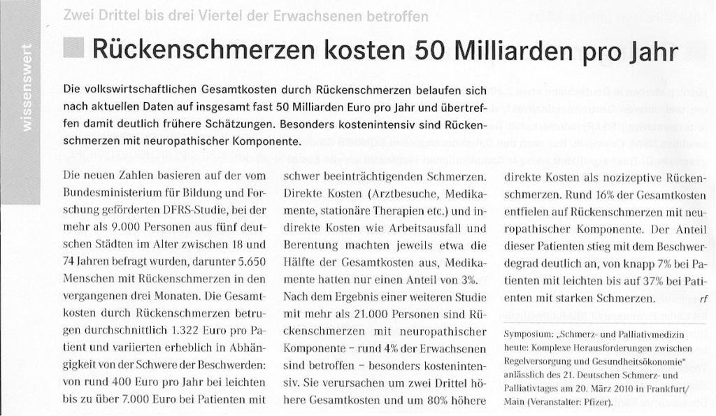 Presse | Dr. Peter Krause zu Rückenschmerzen, Nackenschmerzen, HWS